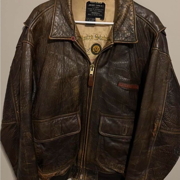Avirex | Jackets & Coats | Avirex Vintage Brown Leather Field Jacket ...